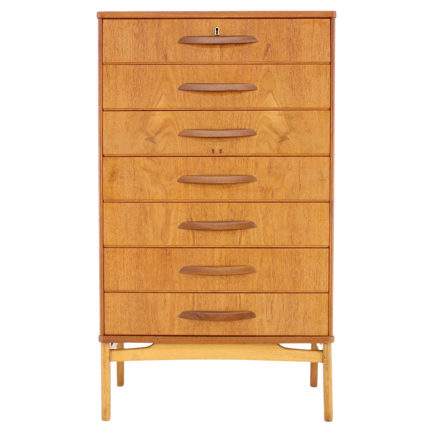 Chest Of Drawers Made In Teak, Danish Design From 1960s For Sale at 1stDibs