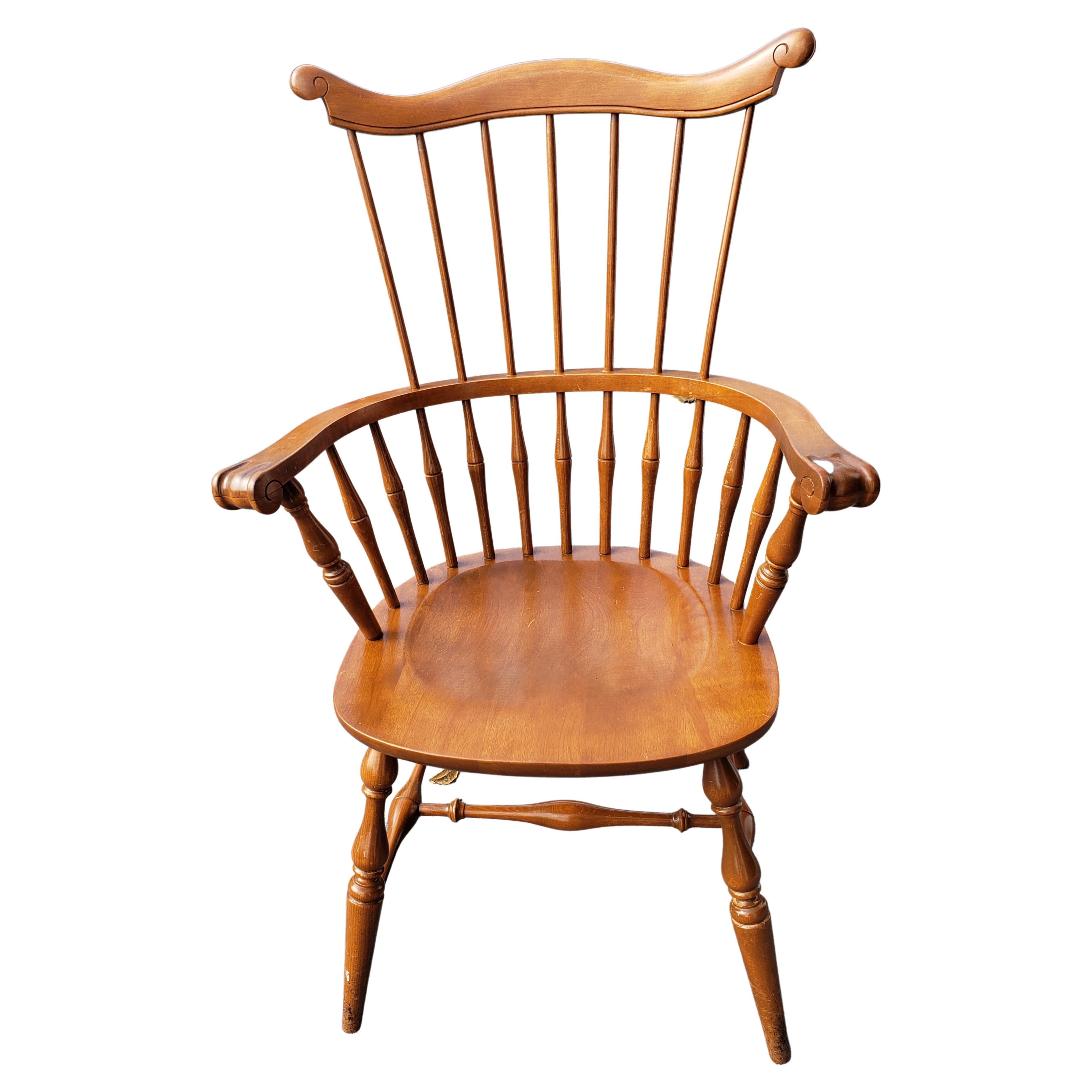 J.D.V. High Back Heavy Duty Solid Maple Country Dining Chairs, C 1970s ...