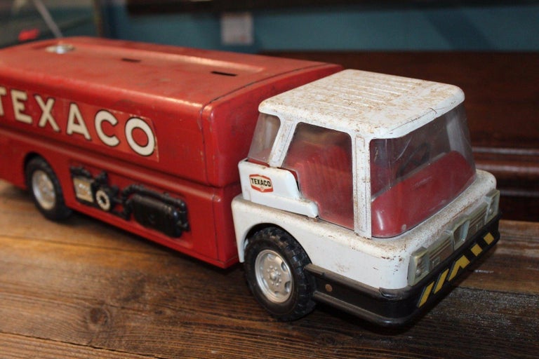 1960s Texaco Oil Gas Metal Toy Tanker Truck at 1stDibs
