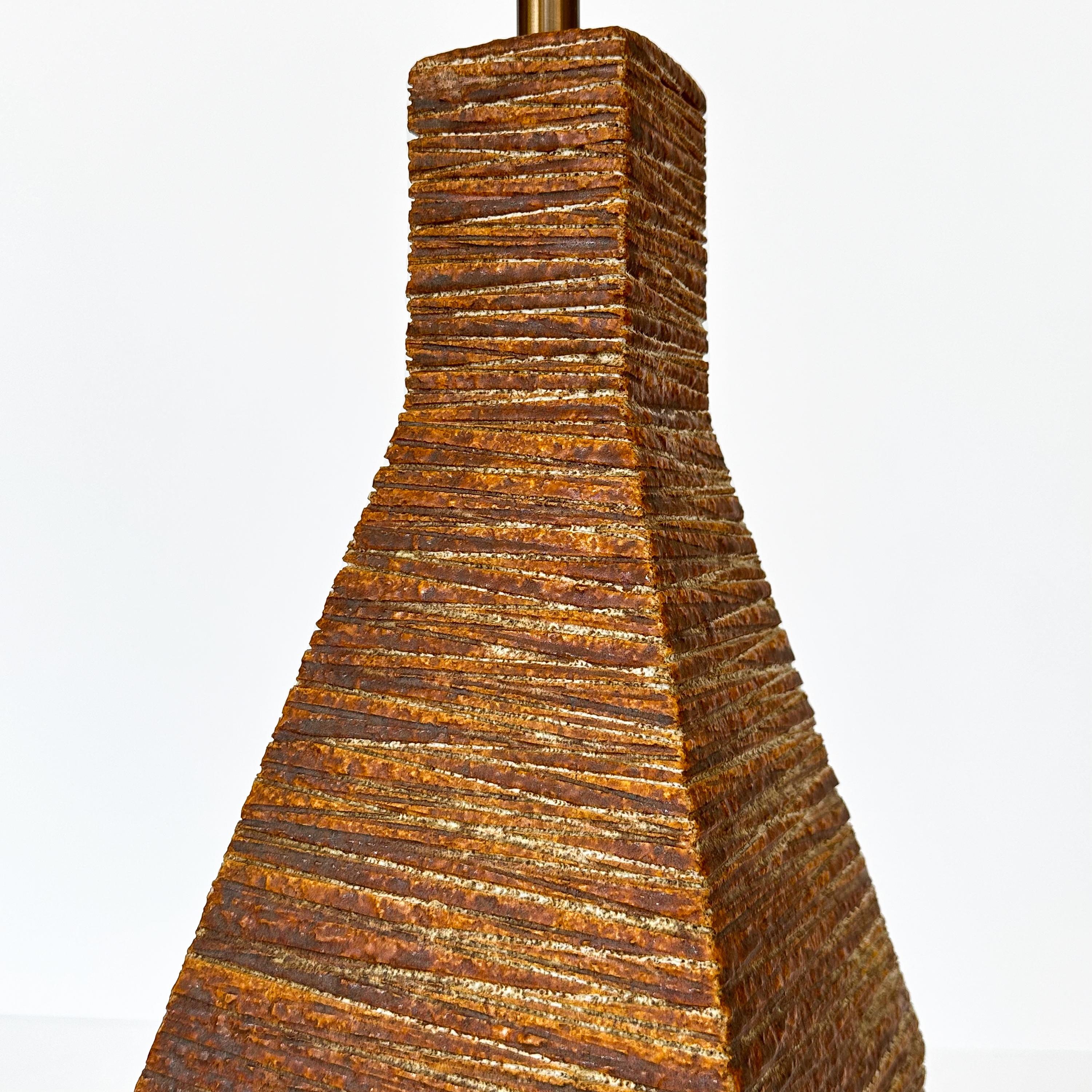 1960s Textured Ceramic Table Lamp For Sale at 1stDibs