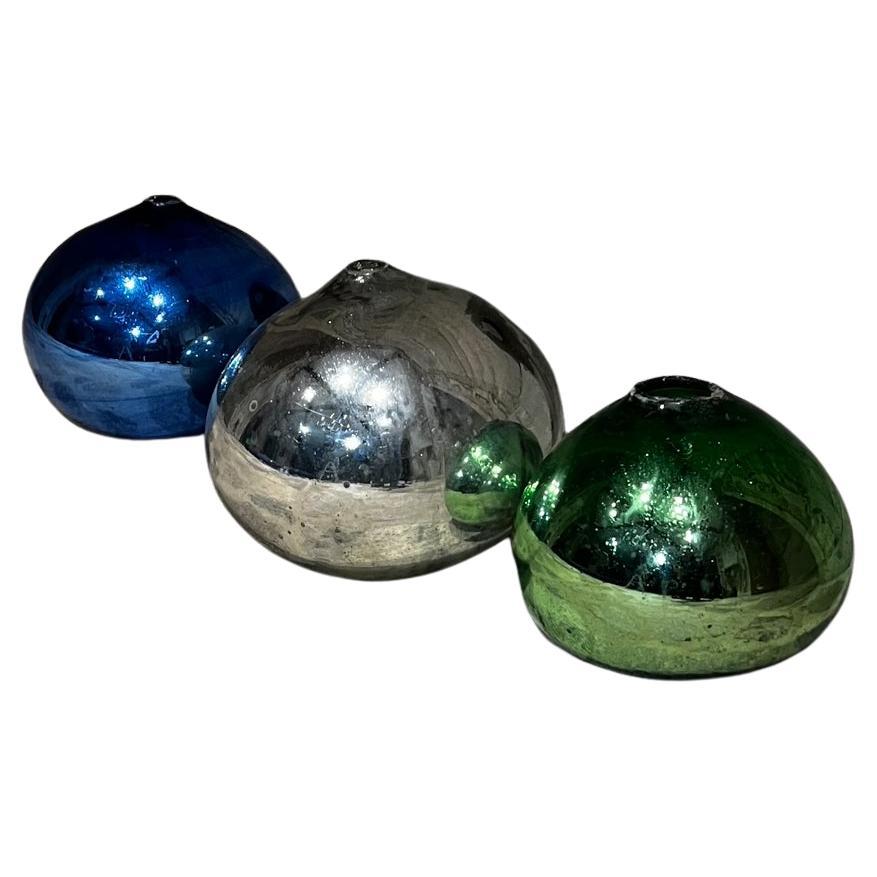 1960s Vintage Mexico Three Gold Globes Gazing Ball Spheres Blown ...