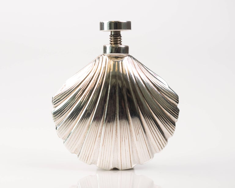1960s Tiffany and Co. Sterling Silver Scallop Sea Shell Perfume Bottle ...