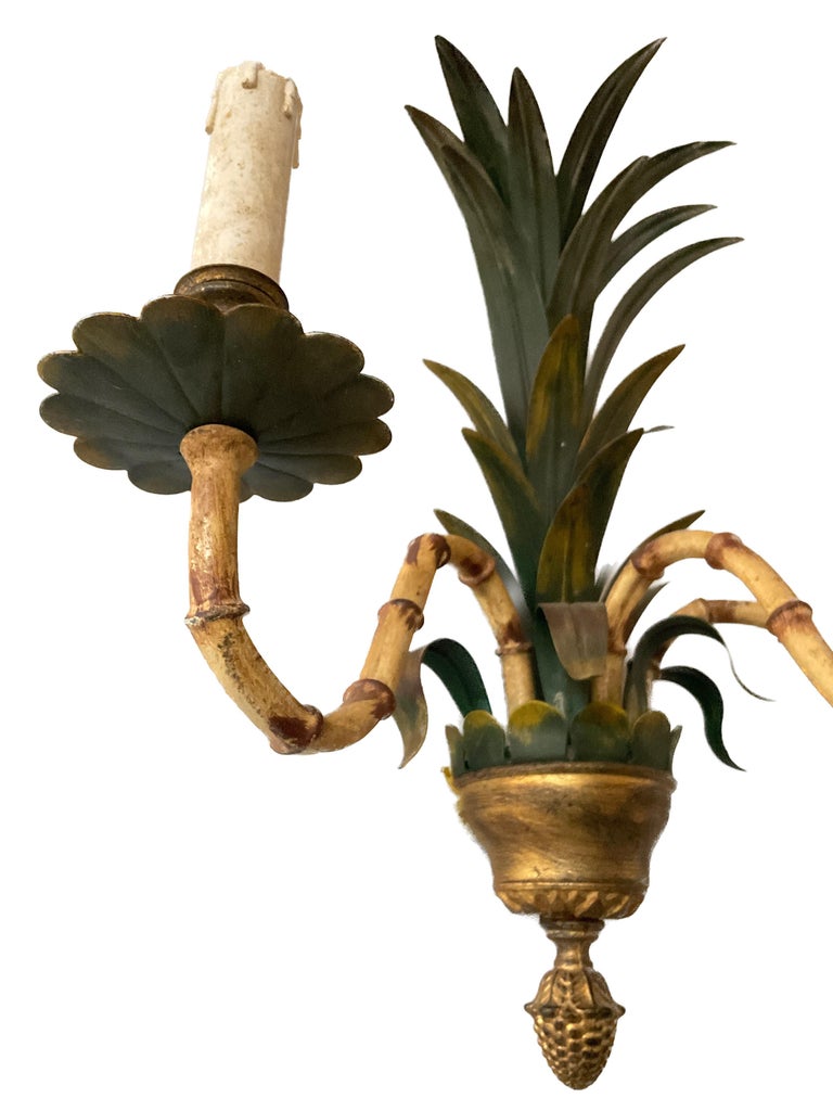 1960s, Tole Palm Tree Sconces For Sale at 1stDibs