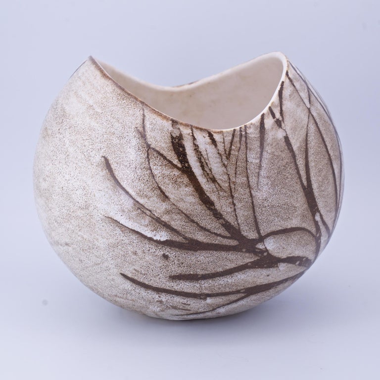 1960s Tree Motif Stoneware Orb Vase Andersen Design Studios Large ...