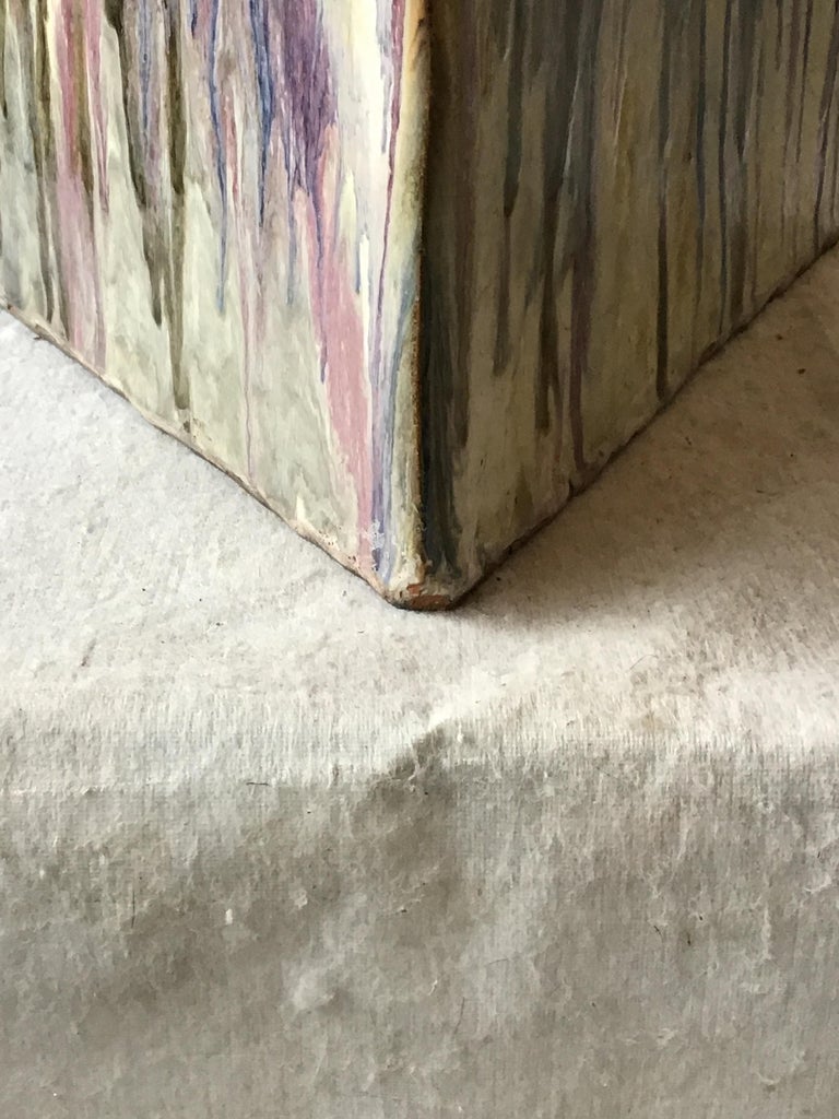 1960s Ceramic Triangular Wedge Side Table For Sale at 1stDibs