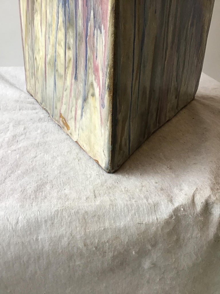 1960s Ceramic Triangular Wedge Side Table For Sale at 1stDibs