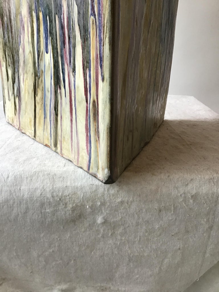 1960s Ceramic Triangular Wedge Side Table For Sale at 1stDibs