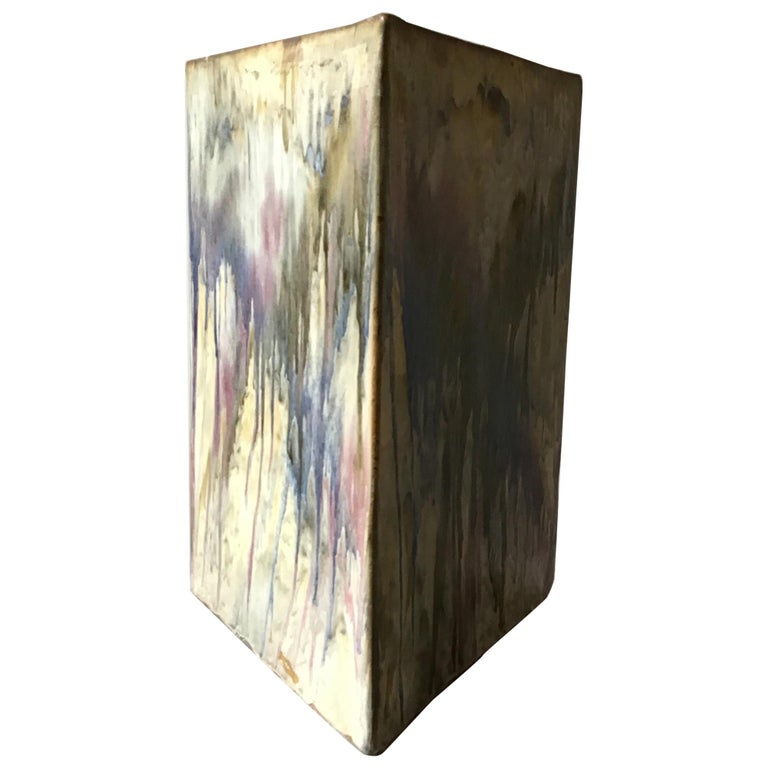 1960s Ceramic Triangular Wedge Side Table For Sale at 1stDibs