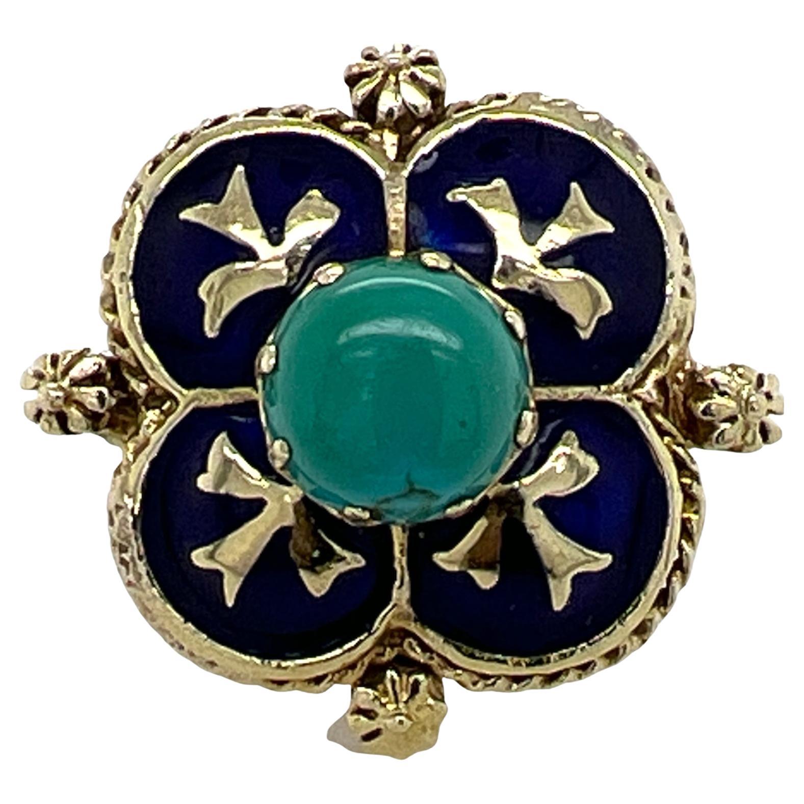 Gemstone, Pearl and Yellow Gold Ring from the Gabor Family Estate at ...