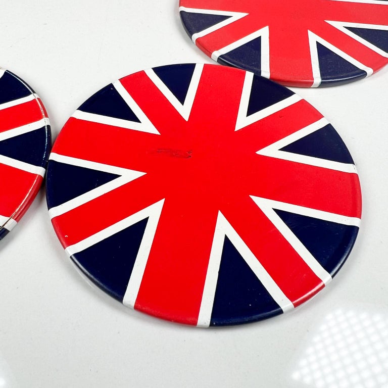 1960s UK Vintage British Bar Coasters Union Jack Set of Six For Sale at ...