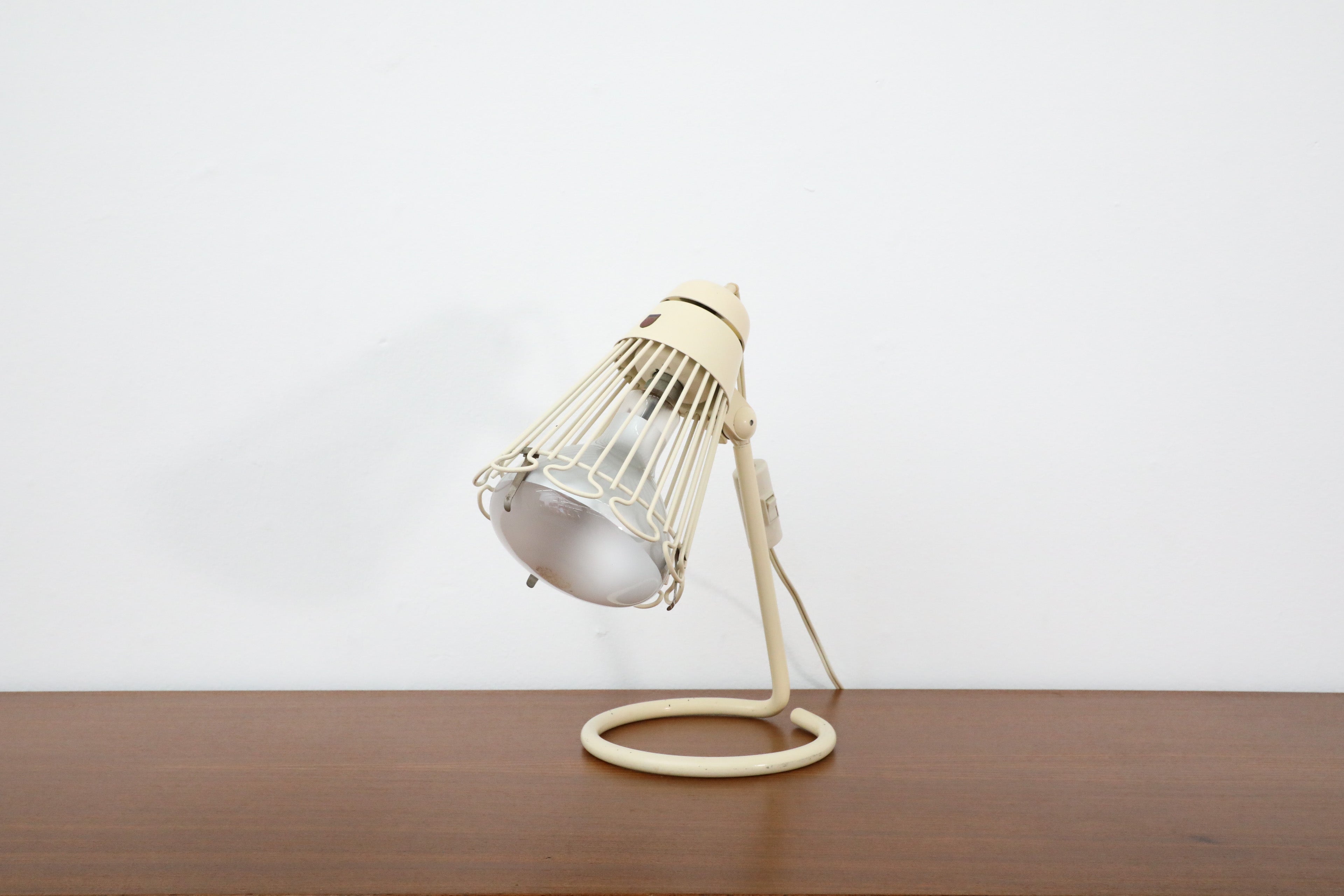 1960's "Ultraphil" Philips Tanning Lamp in Cream with Wire Framed Shade ...