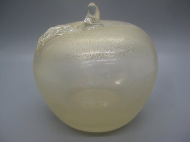 1960's Venetian Italian Murano Art Glass Gold Figural Fruit Apple ...