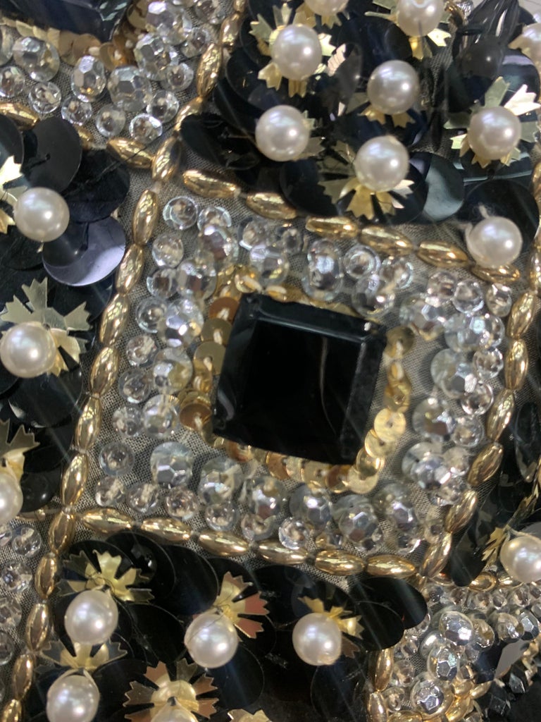 1960s Victoria Royale Ltd. Beaded Sequined Empire Mod Cocktail Dress in ...