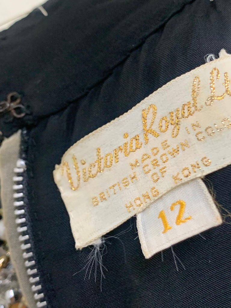 1960s Victoria Royale Ltd. Beaded Sequined Empire Mod Cocktail Dress in ...