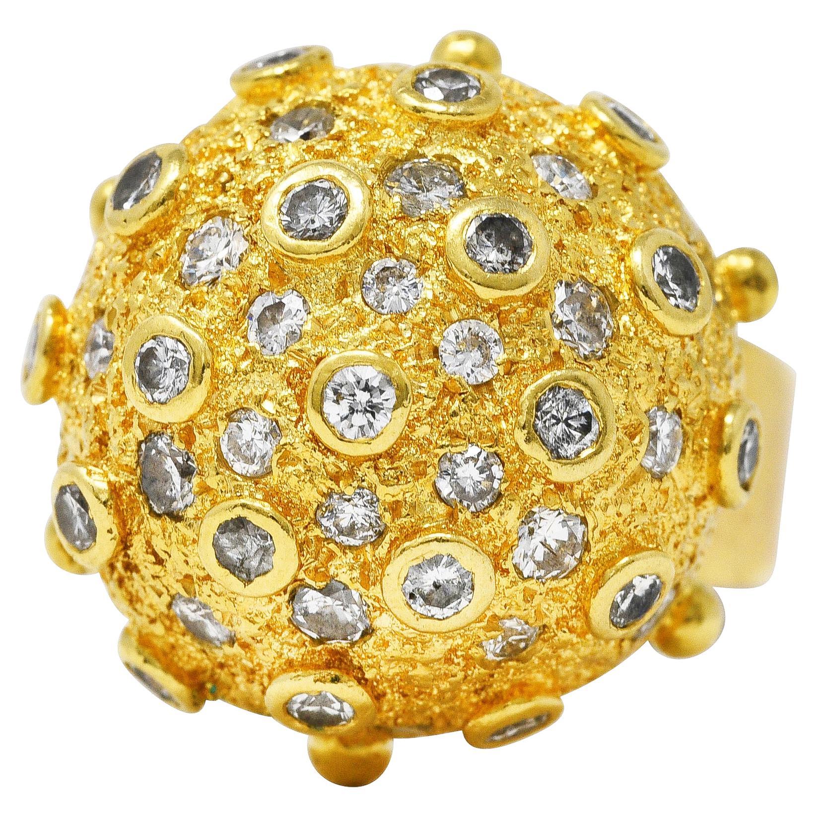 Multigem Domed Gold Sputnik Ring For Sale at 1stDibs