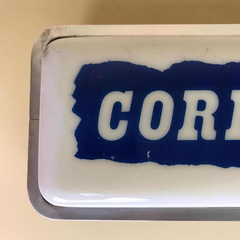 1960s Vintage Blue and White Corriere Della Sera Newspaper Illuminated ...