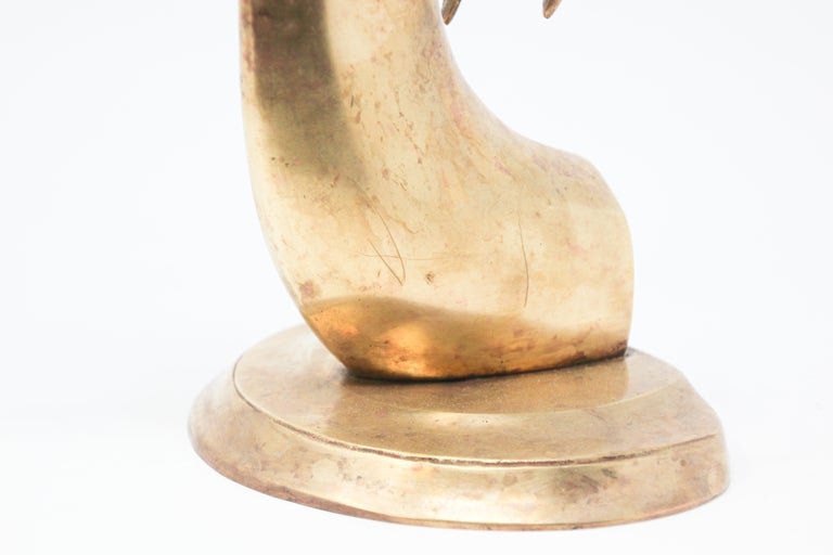 1960s Vintage Cast Brass Sculpture of Gazelle Ibex Head at 1stDibs