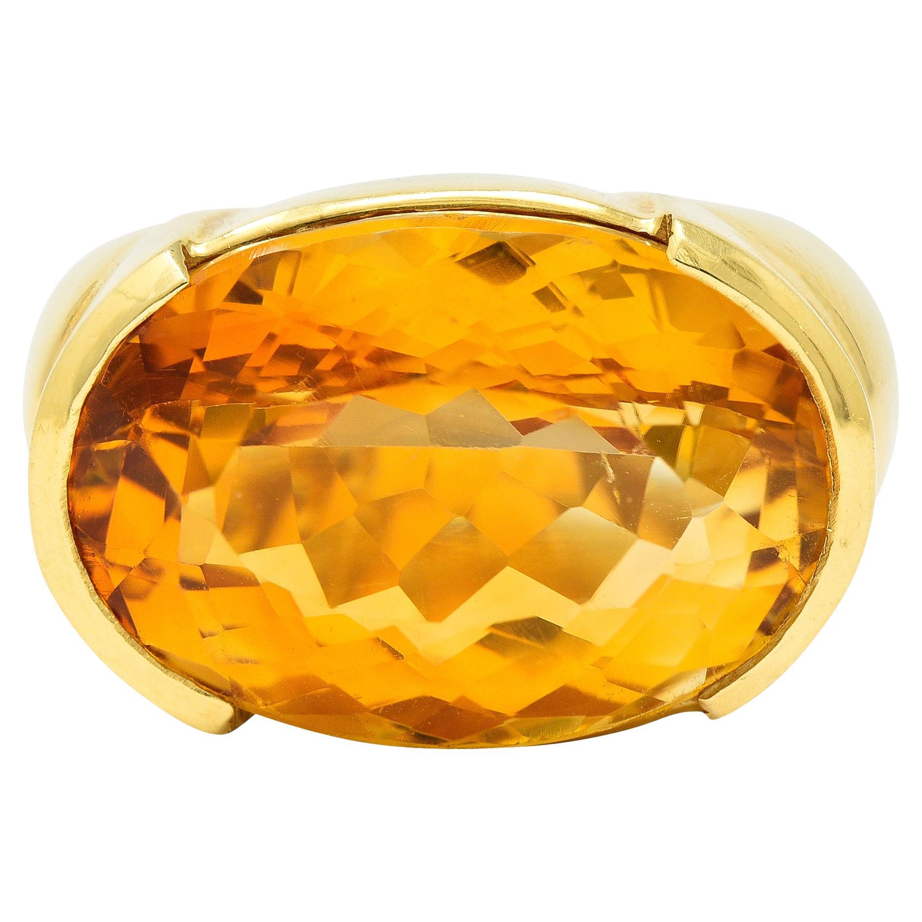 18 Karat Yellow Gold Nine Precious Gems "Navratan" Statement Ring For ...