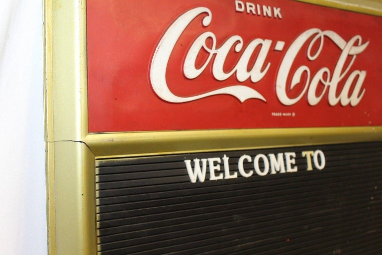1960s Vintage Coca-Cola Masonite Plastic Menu Board For Sale at 1stDibs ...