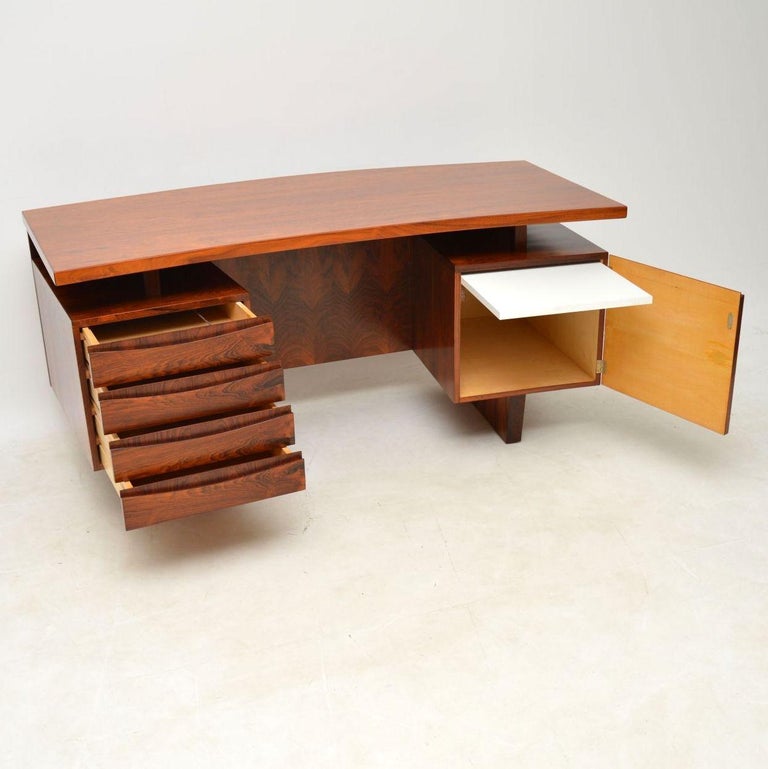 1960s Vintage Danish Concave Shape Desk at 1stDibs