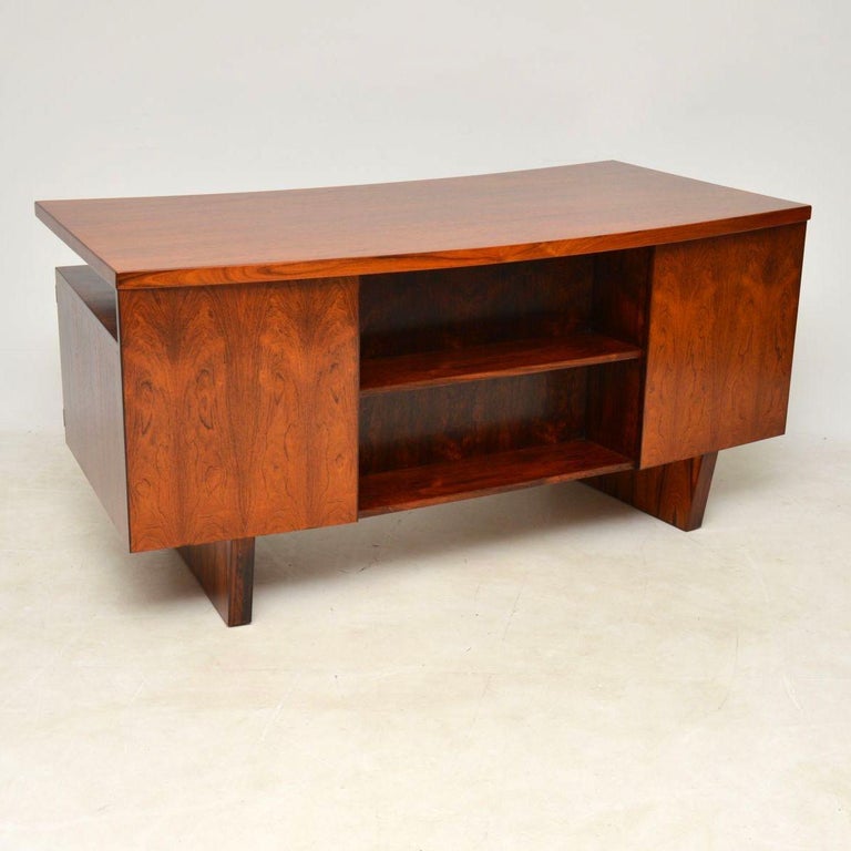 1960s Vintage Danish Concave Shape Desk at 1stDibs