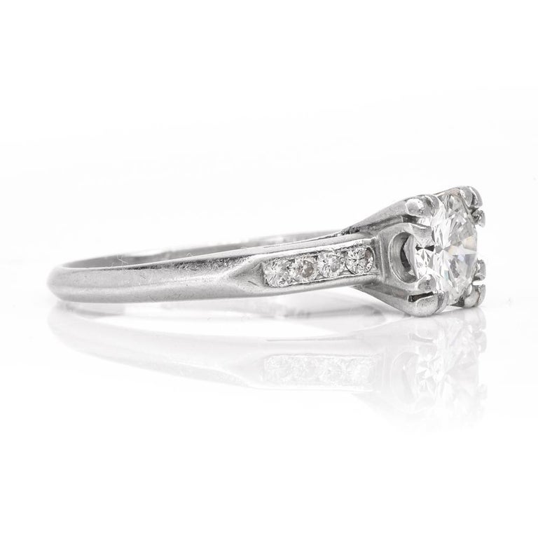 1960s Vintage Diamond Platinum Engagement Ring For Sale at 1stDibs
