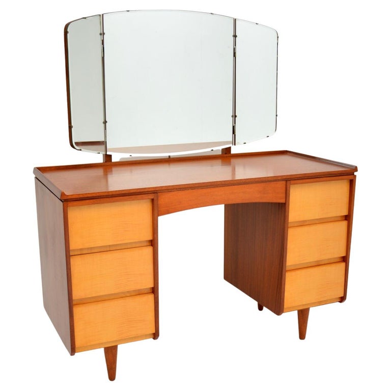 1960's Vintage Dressing Table in Sycamore and Walnut at 1stDibs | 1960s ...