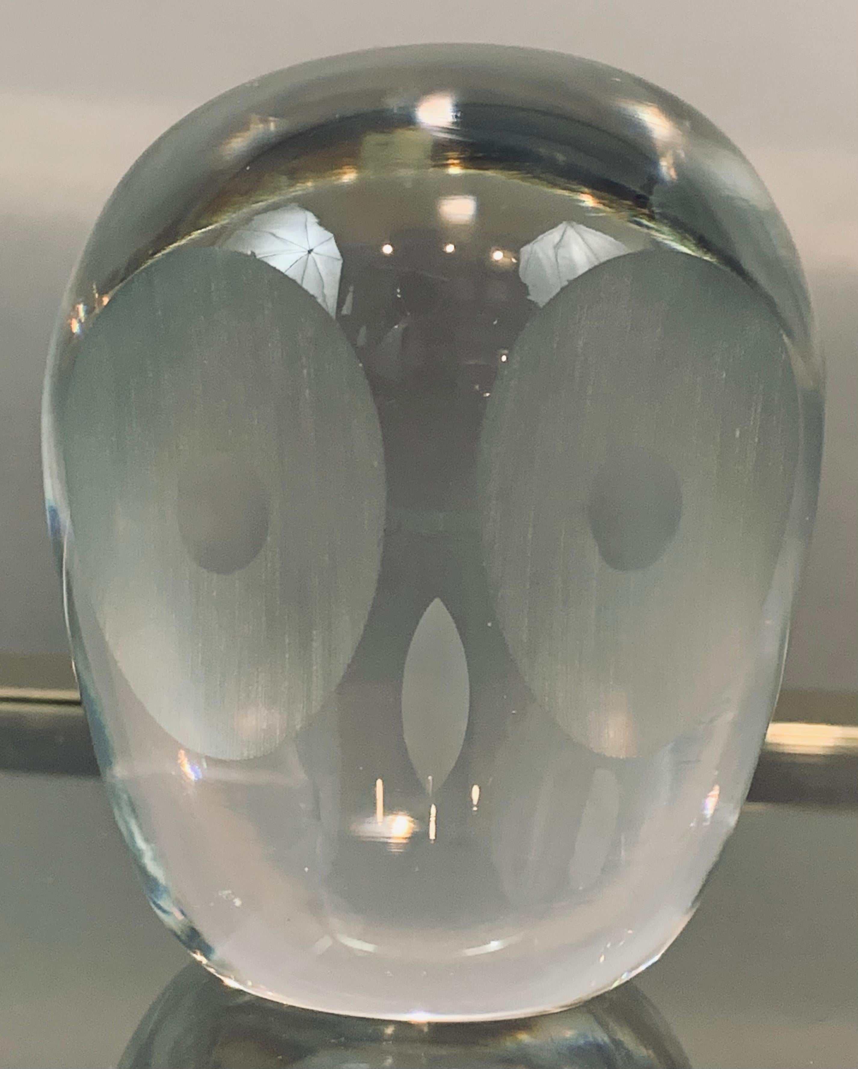 1960s Vintage English Whitefriars Decorative Polished Glass Owl ...