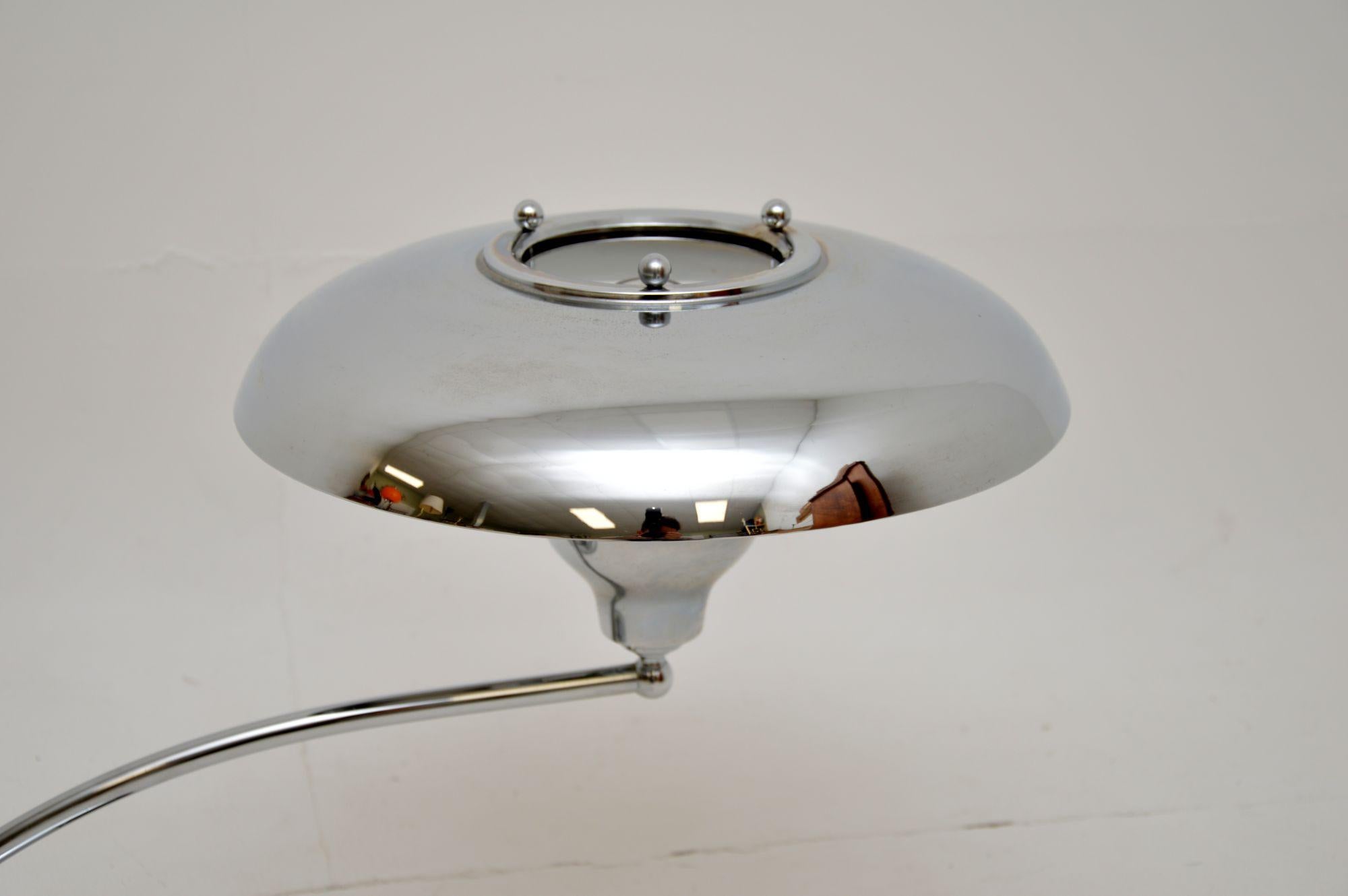 1960s Vintage French Chrome Desk Lamp For Sale at 1stDibs