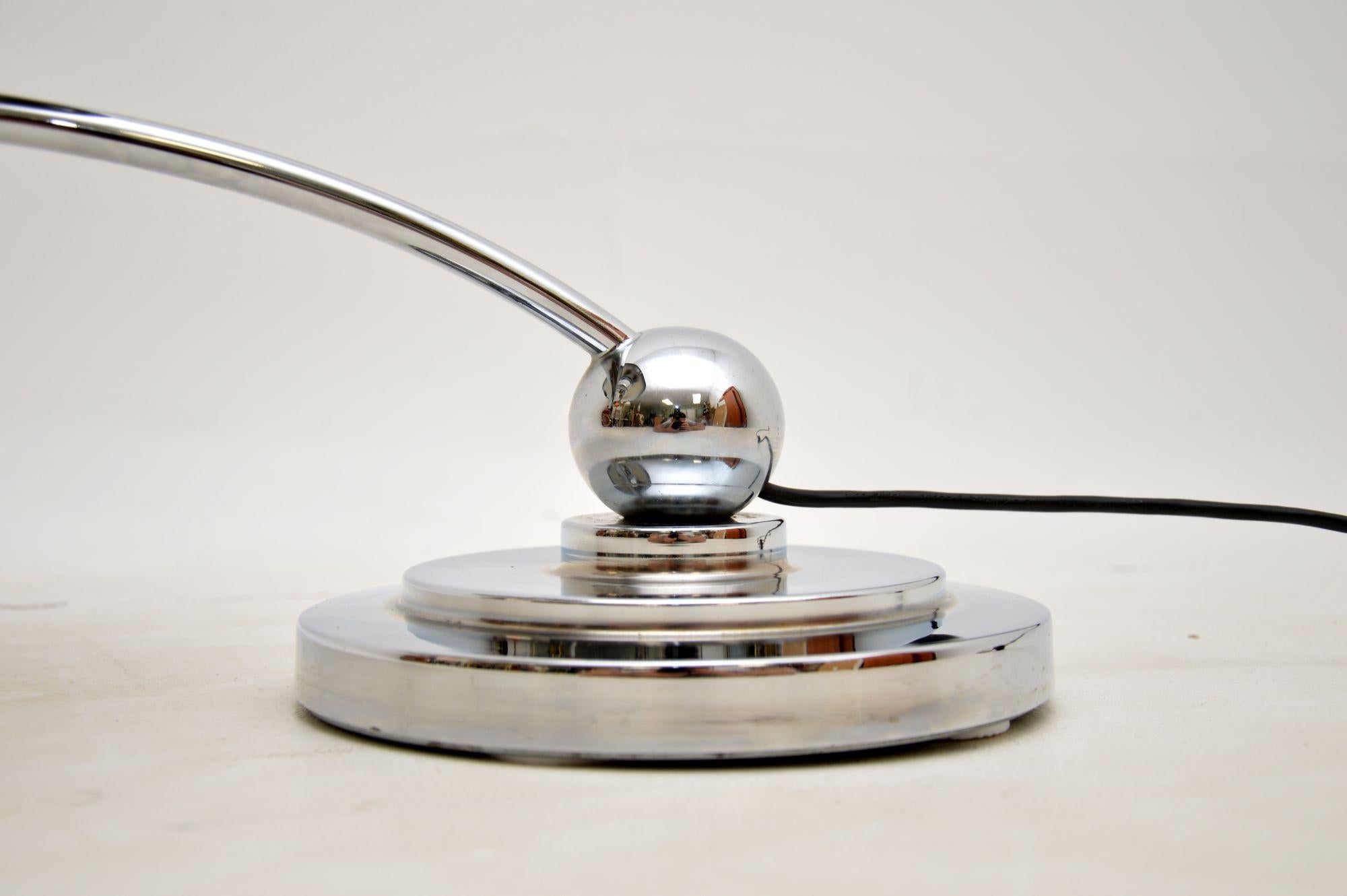 1960s Vintage French Chrome Desk Lamp For Sale at 1stDibs