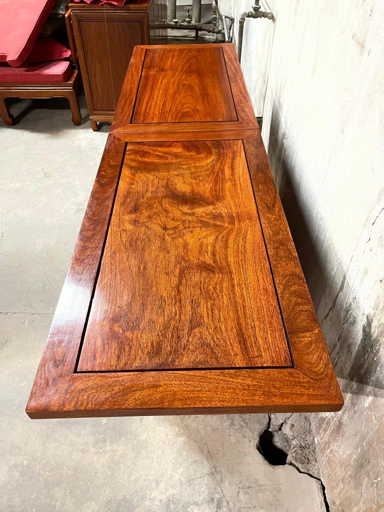 1960s Vintage George Zee Solid Teak Chinoiserie Flip Top Bar Server For ...