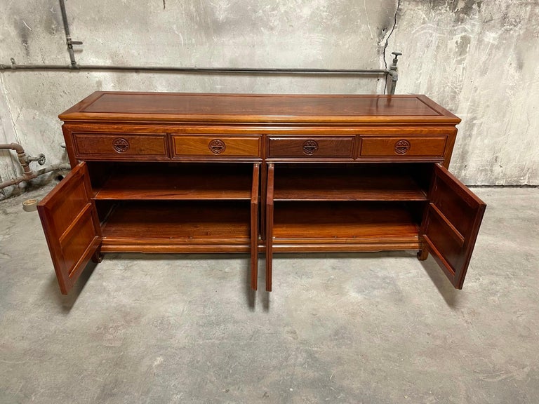 1960s Vintage George Zee Solid Teak Hollywood Regency Buffet Credenza ...