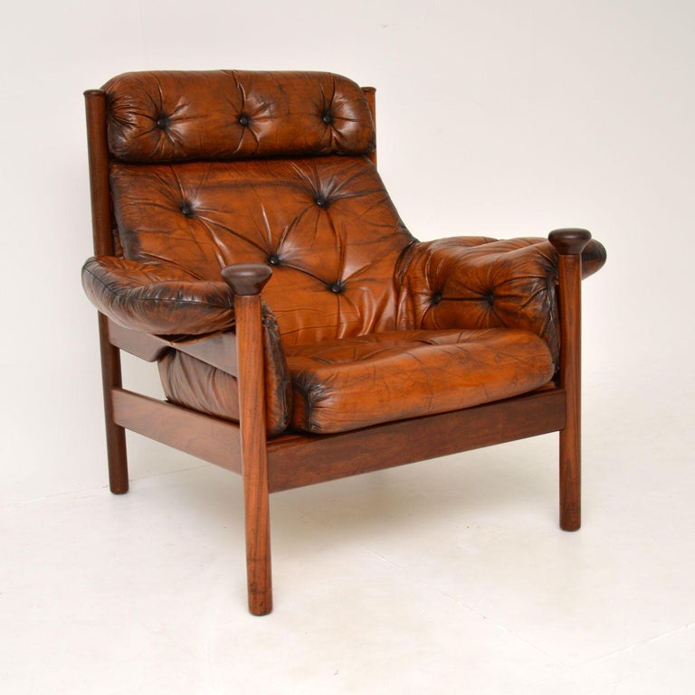 1960's Vintage Guy Rogers Leather Armchair at 1stDibs | vintage leather ...