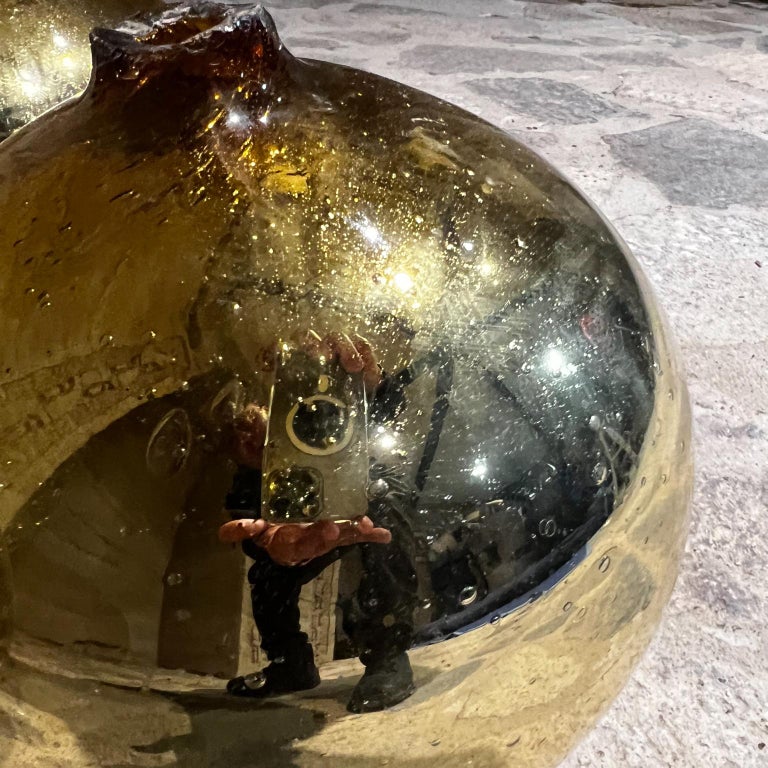 1960s Vintage Mexico Three Gold Globes Gazing Ball Spheres Blown ...