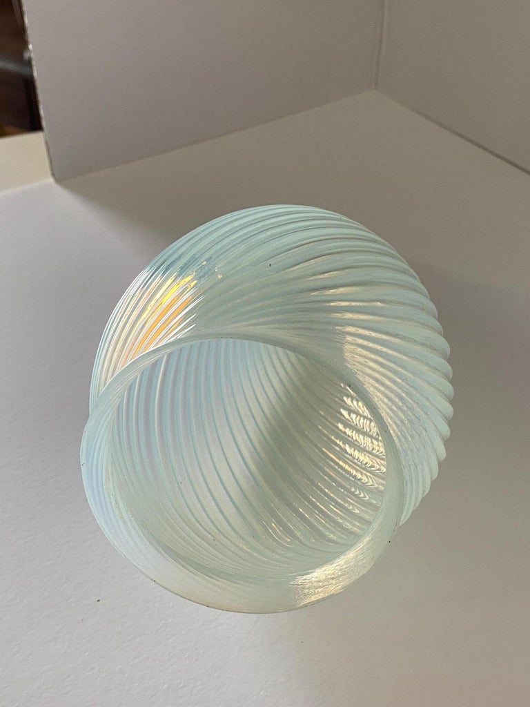 1960s Vintage Opalescent Swirl Glass Bullet Ceiling Light Globe with ...