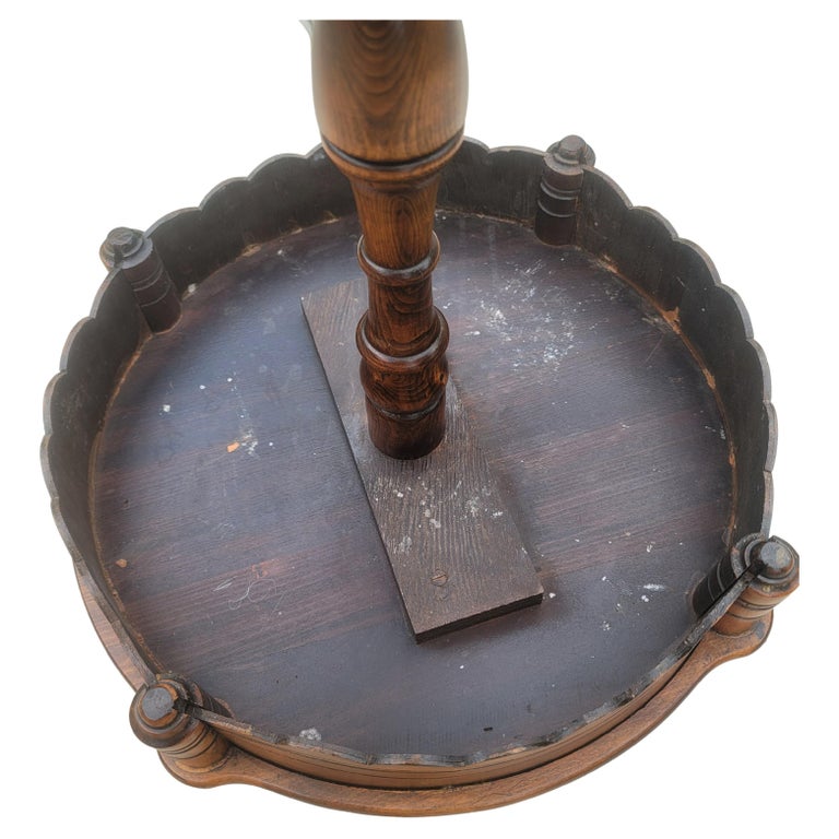 1960s Vintage Pedestal Tripod Scroll Feet Maple Side Table or Lamp ...