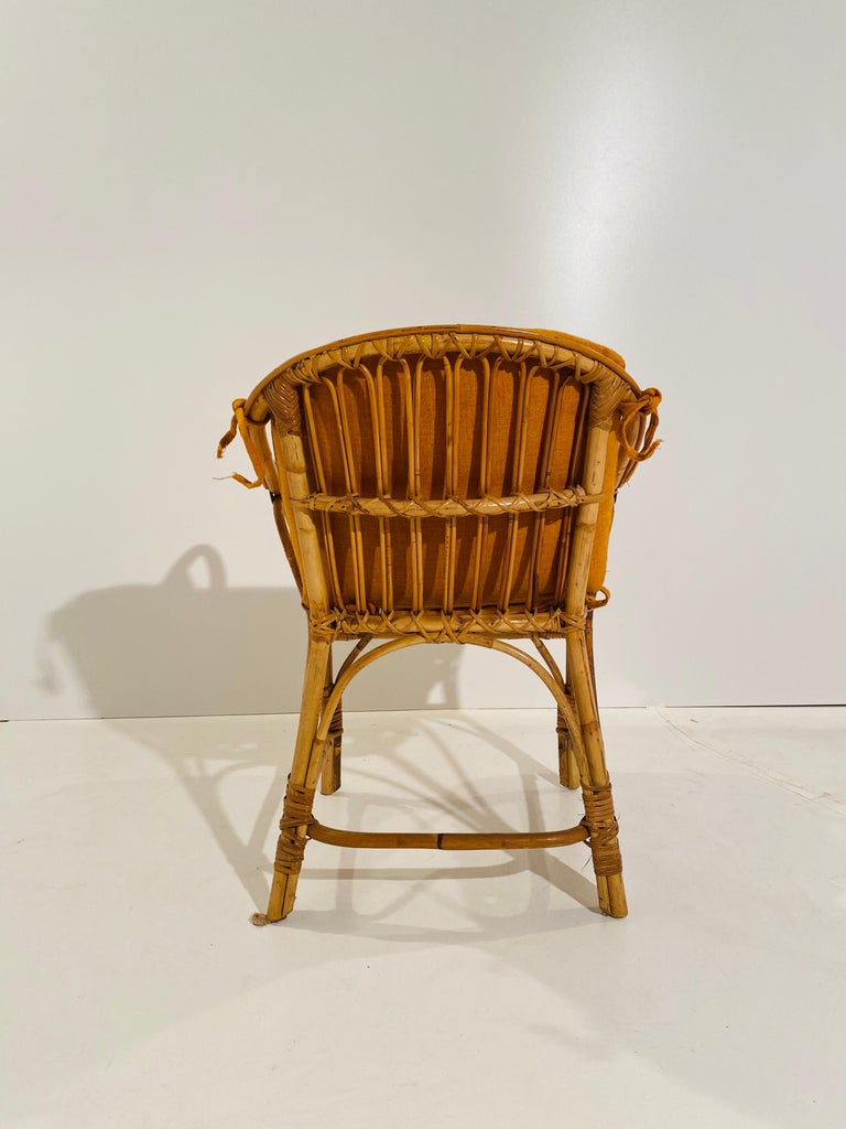 Vintage Rattan Chairs, Set of Two Italy 1960s For Sale at 1stDibs