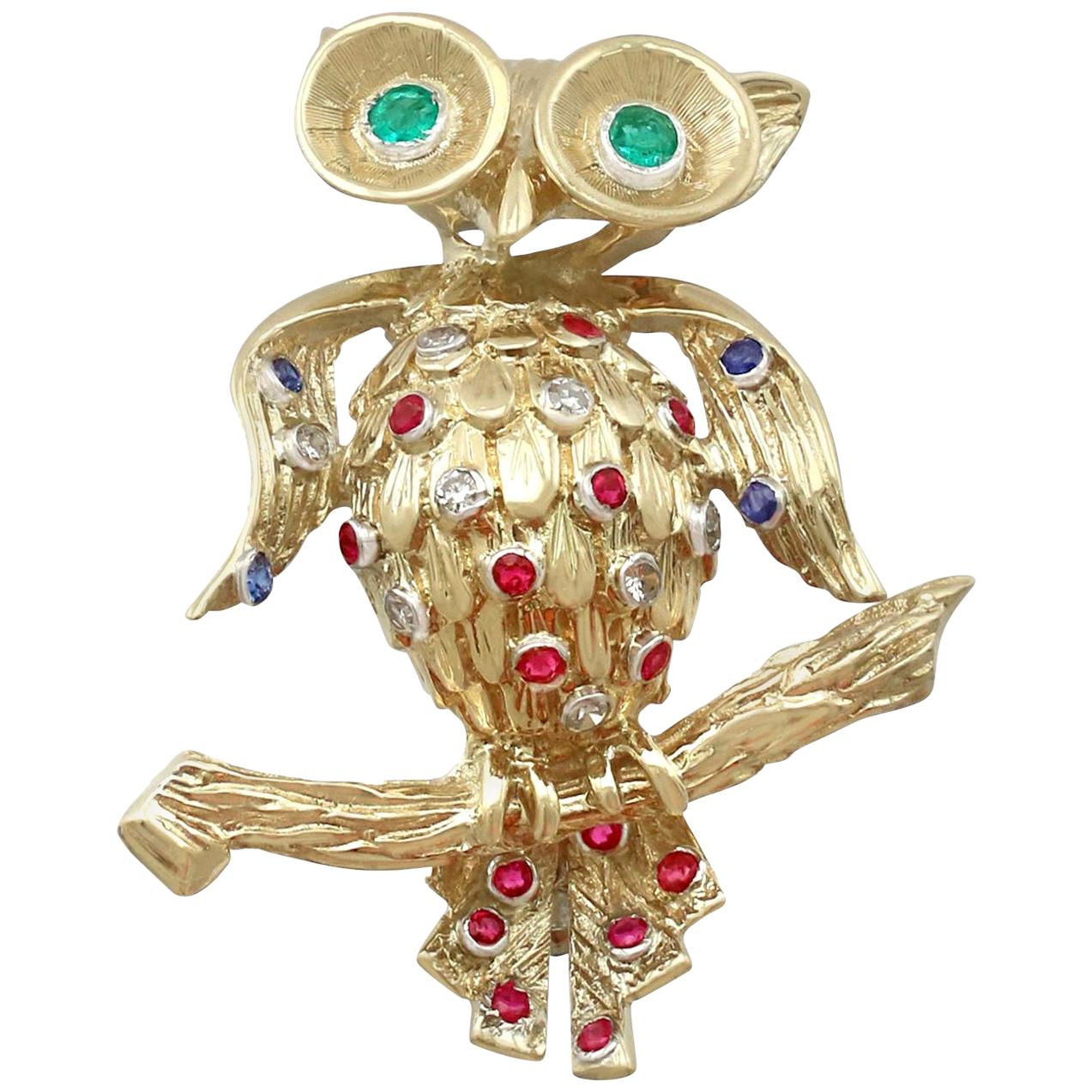 1960s Cartier Owl Brooch at 1stDibs