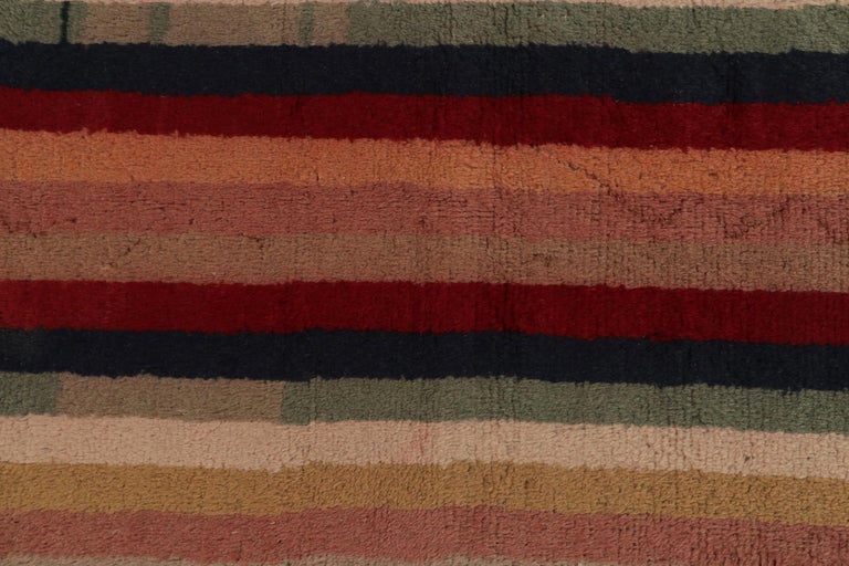 1960s Vintage Rug in Polychromatic Stripes by Rug and Kilim For Sale at ...