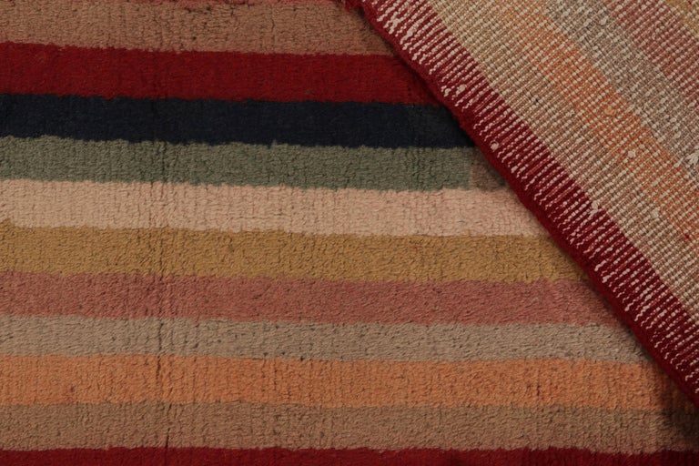 1960s Vintage Rug in Polychromatic Stripes by Rug and Kilim For Sale at ...