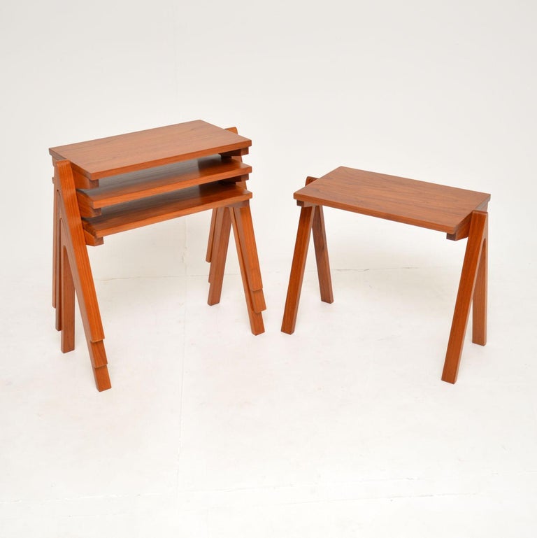 1960's Vintage Set of Teak Stacking Side Tables at 1stDibs