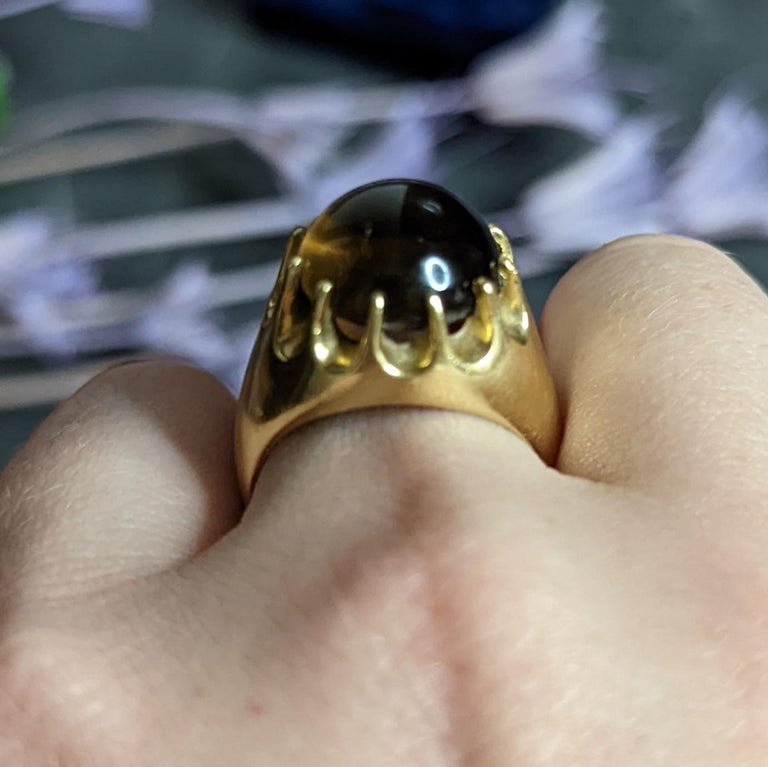 1960s Vintage Star Quartz 18 Karat Gold Belcher Set Unisex Statement ...