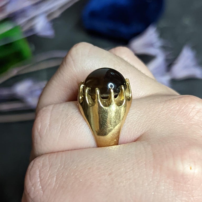 1960s Vintage Star Quartz 18 Karat Gold Belcher Set Unisex Statement ...