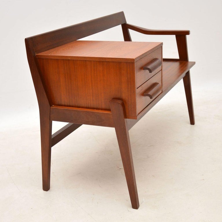 1960s Vintage Teak Entry Bench / Telephone Table at 1stDibs | 1960s ...
