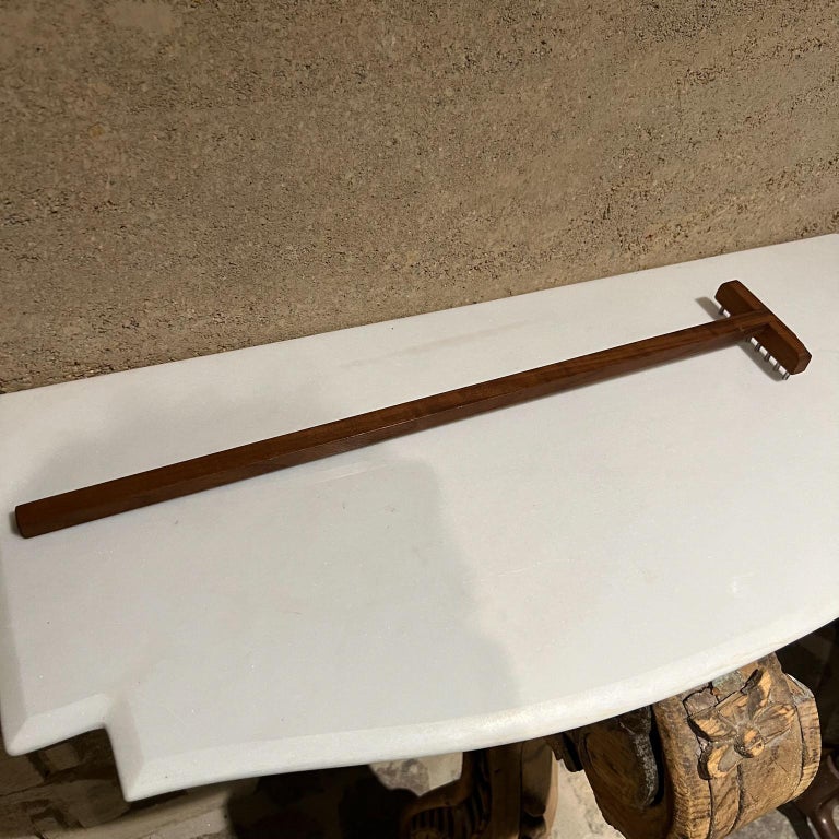 1960s Vintage Rake Tool in Teakwood Modern Aluminum Grate Danish Design ...