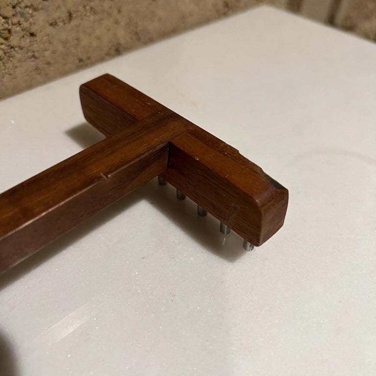 1960s Vintage Rake Tool in Teakwood Modern Aluminium Grate Danish ...