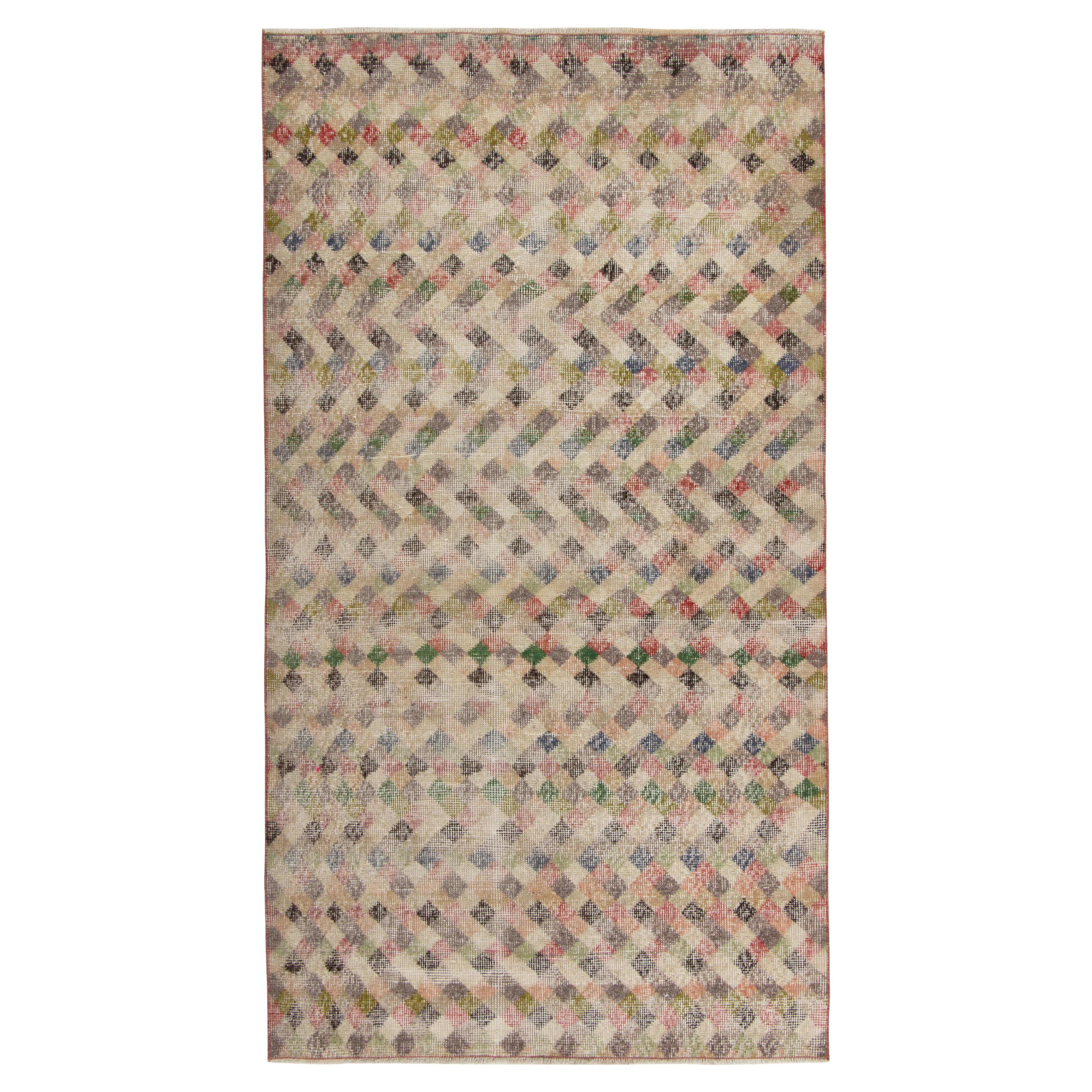 1960s Vintage Turkish Rug in Red, Green Geometric Pattern by Rug and ...