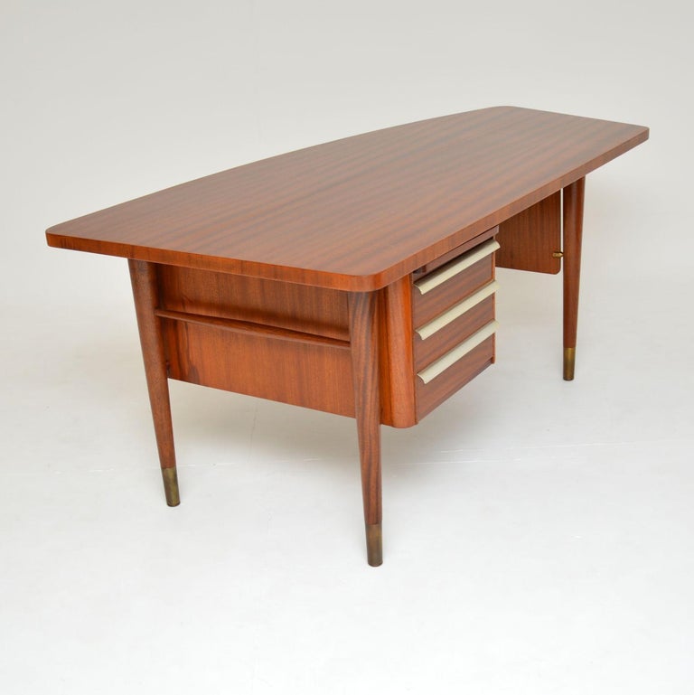 1960's Vintage Walnut Executive Desk at 1stDibs