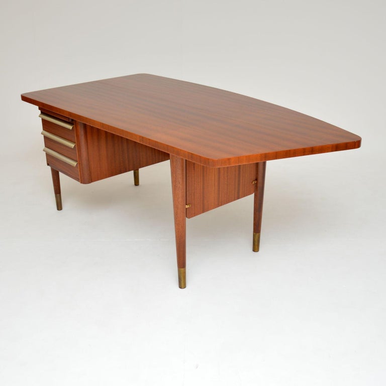 1960's Vintage Walnut Executive Desk at 1stDibs