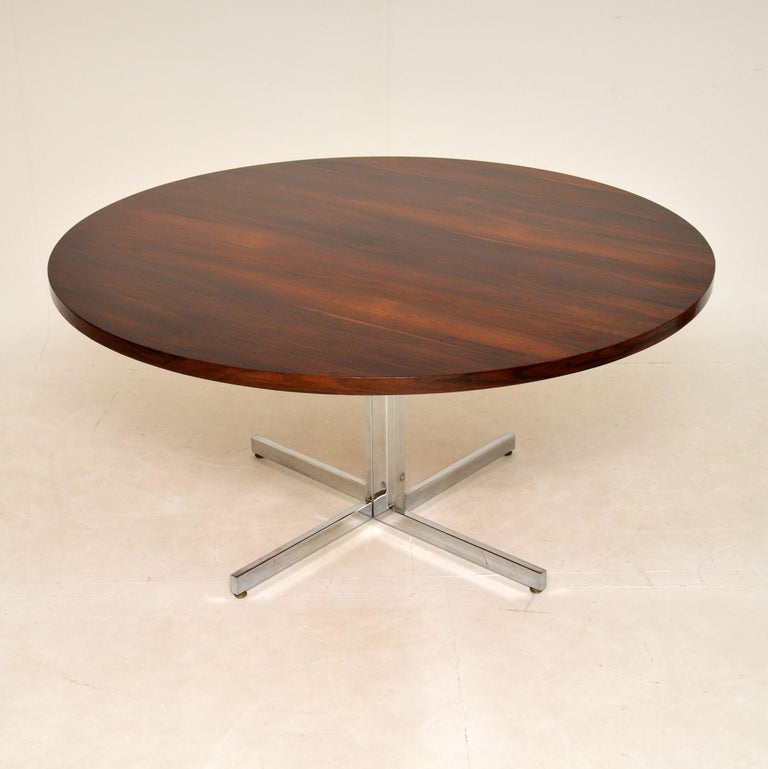 1960's Vintage Wood and Chrome Dining Table by Pieff at 1stDibs